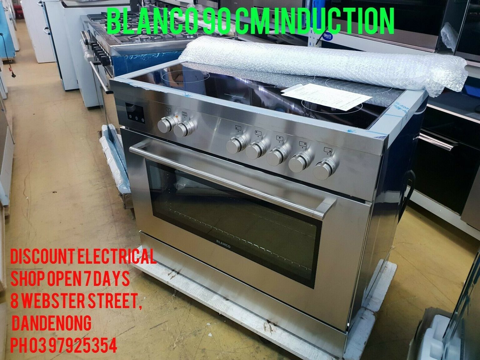 Blanco 90cm Stainless Freestanding Cooker with Induction STOVE (FI905X ...